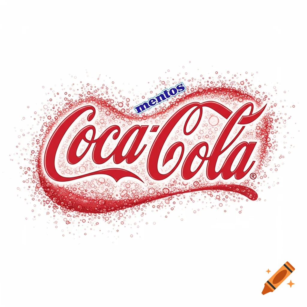 Coca-Cola and Mentos collaboration logo design incorporating brand ...