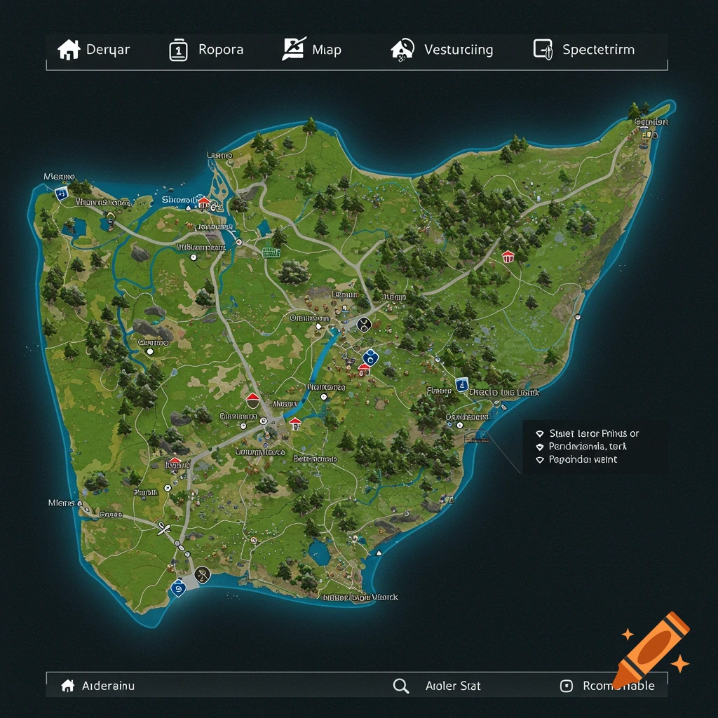 HUD map design on Craiyon