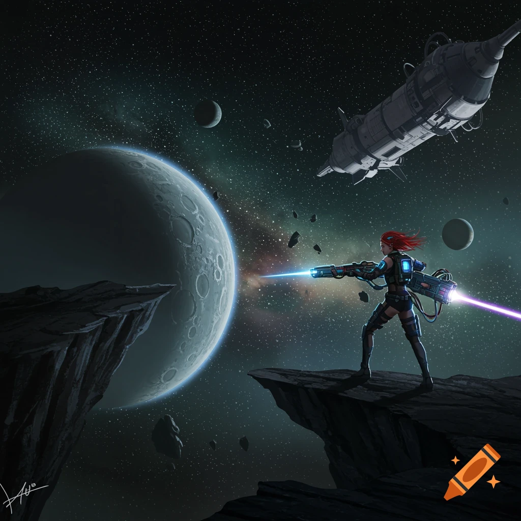 Master Chief floats in space with the Death Star exploding behind him ...