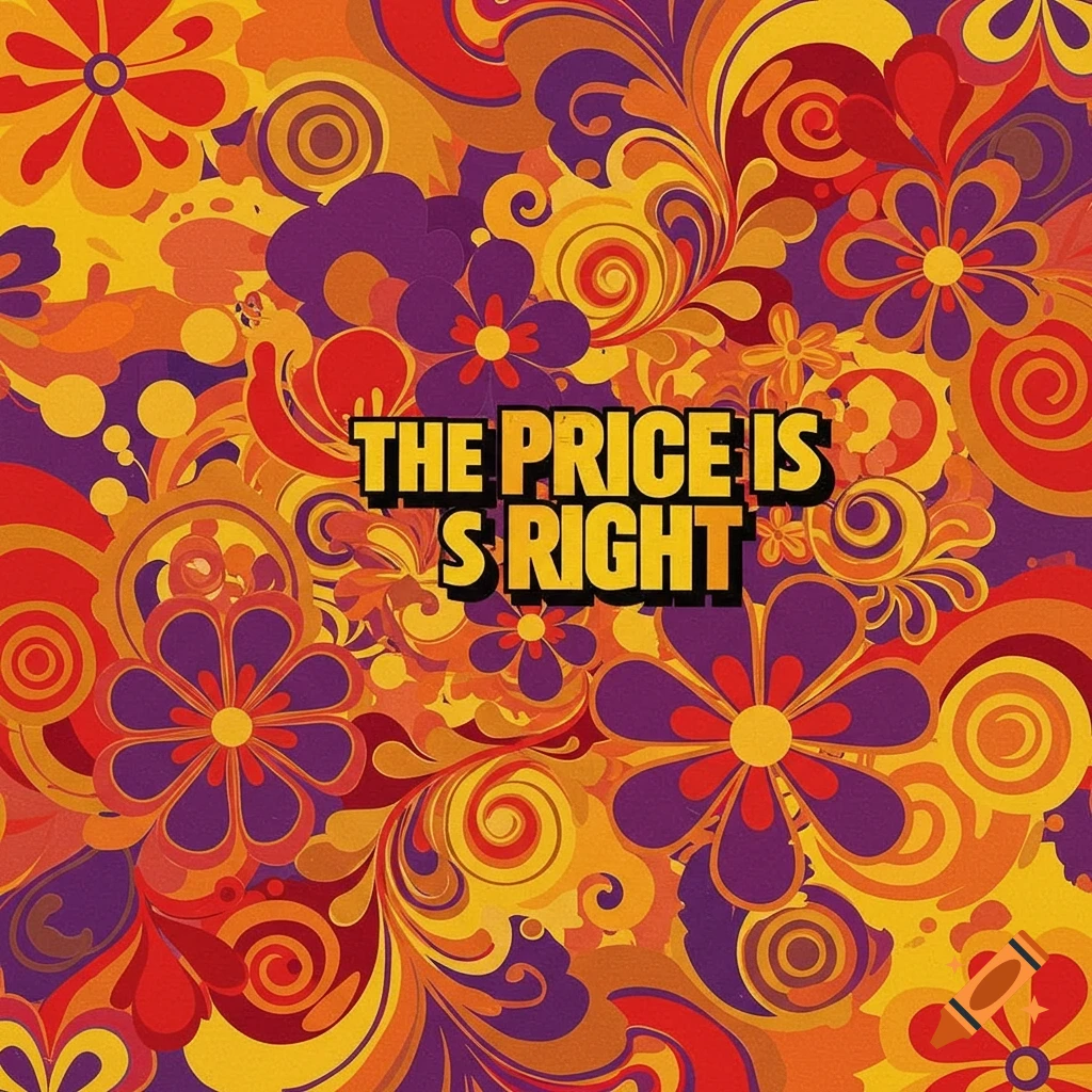 The Price Is Right game show invitations, circa 1984, with bold colors ...