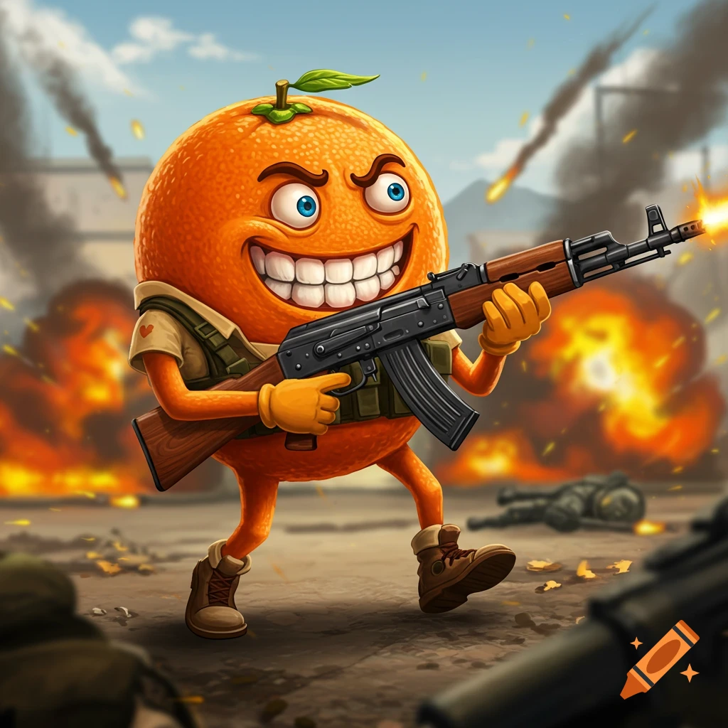 Annoying Orange character in Counter-Strike: Global Offensive on Craiyon