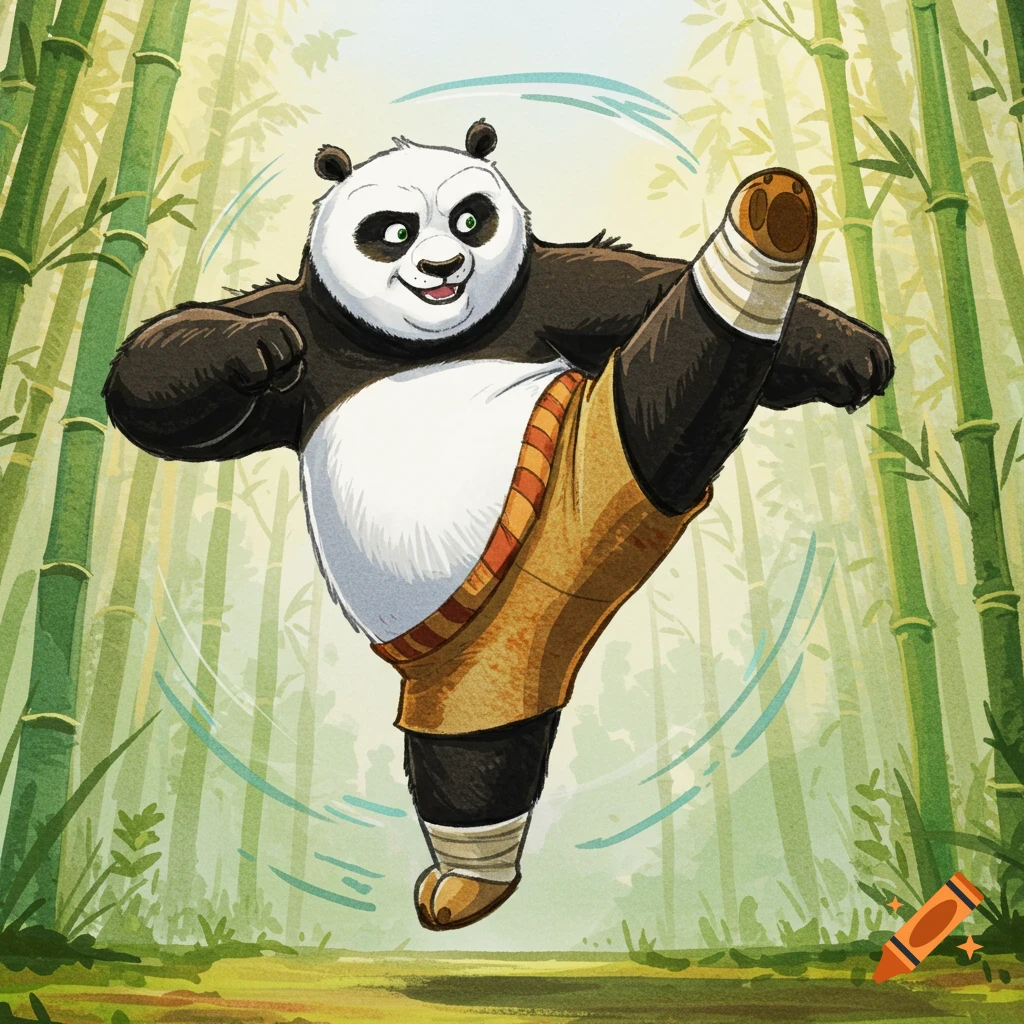 A happy red panda in a red soccer uniform standing with a soccer ball ...