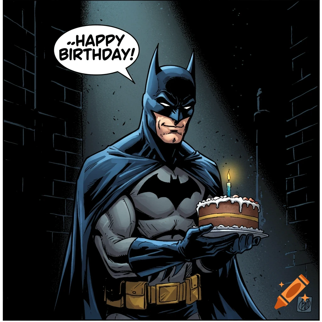 Batman wishing happy birthday on Craiyon