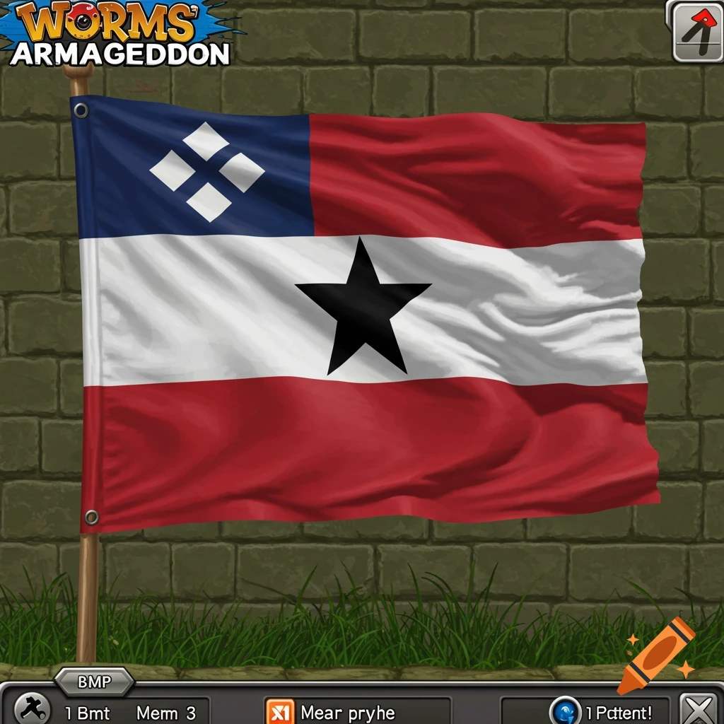Custom flag image specifications for Worms Armageddon on Craiyon