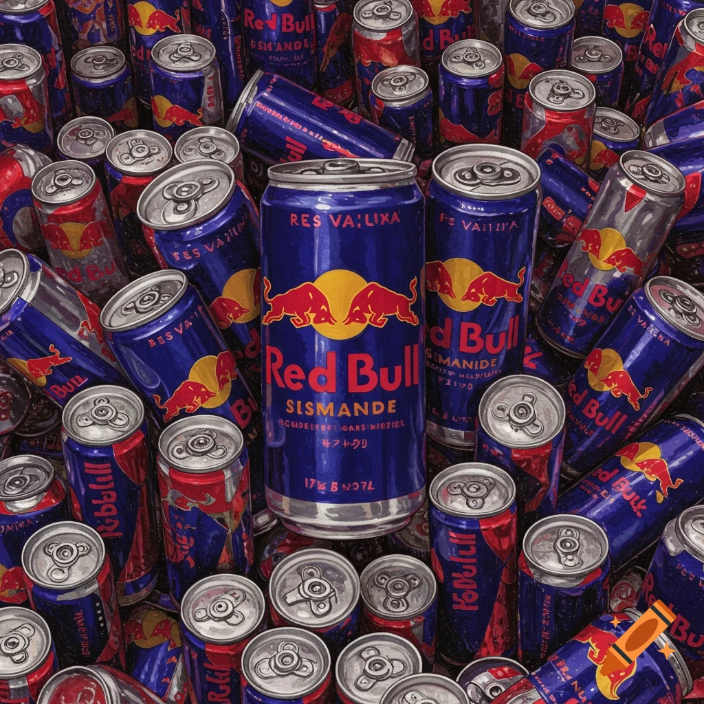 100 cans of Red Bull on Craiyon
