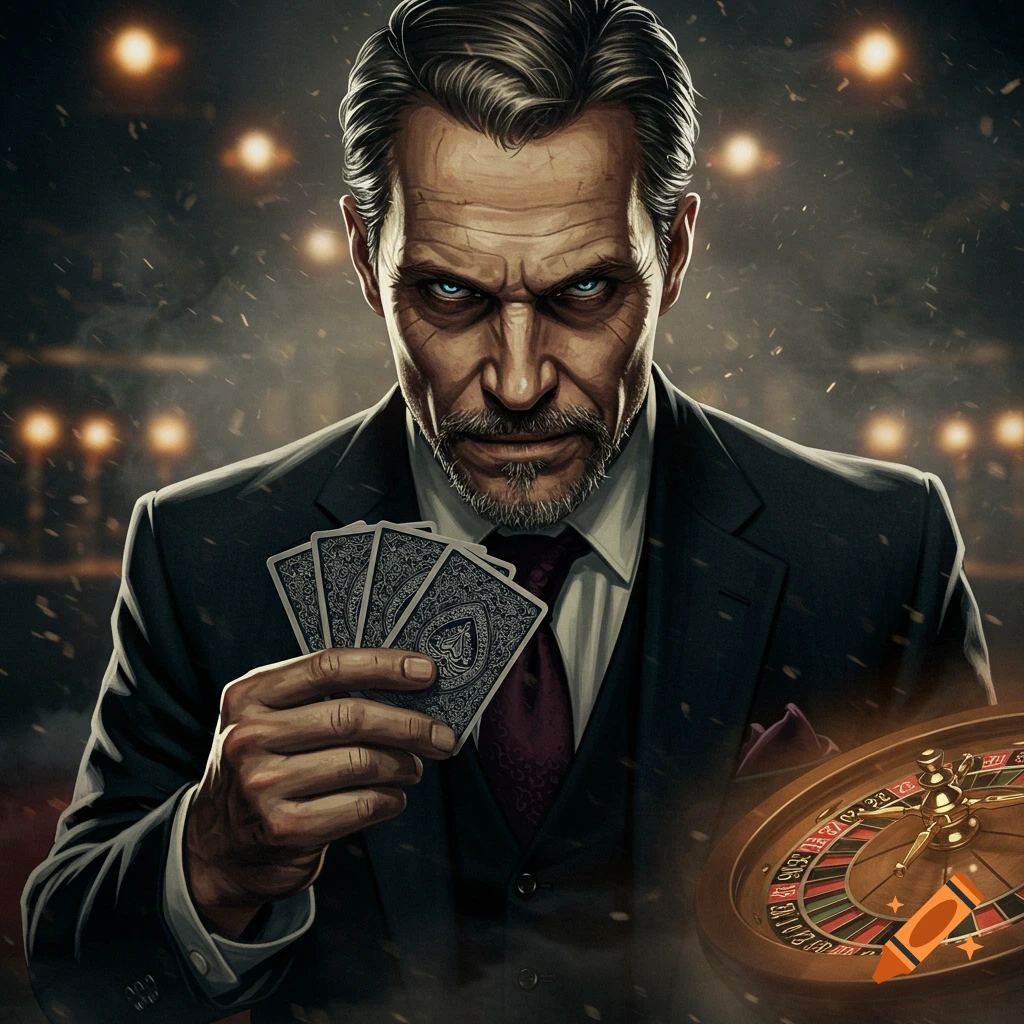 Mysterious gambler on Craiyon