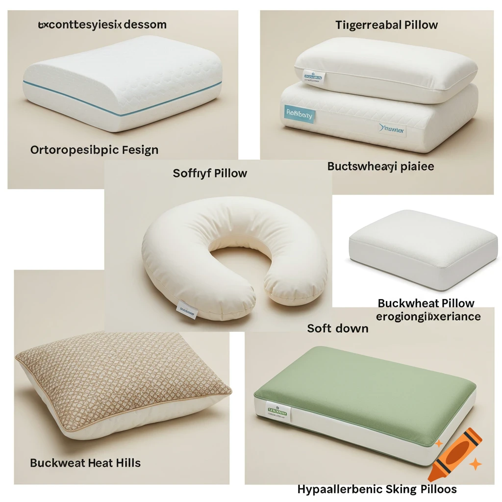 Various types of pillows: orthopedic, pregnancy, and others for ...