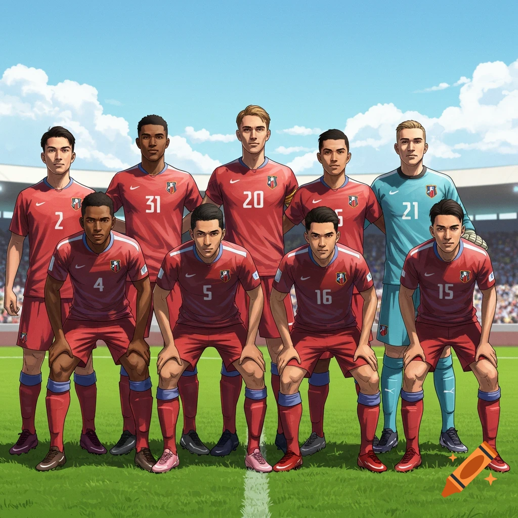 Soccer lineup on Craiyon