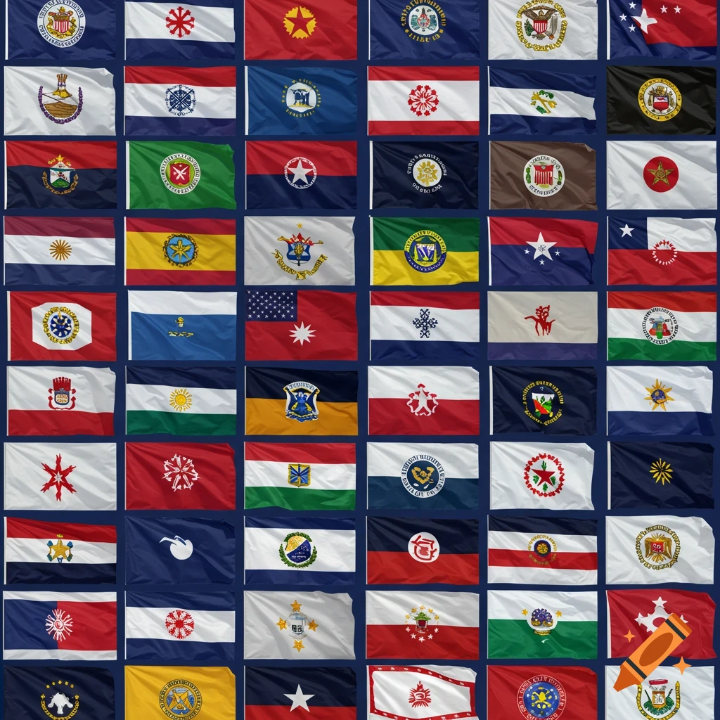 All US state flags on Craiyon