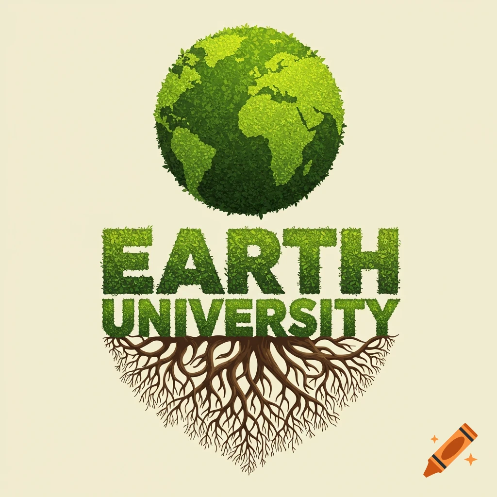 Down to Earth University logo with earth made of plants and university ...