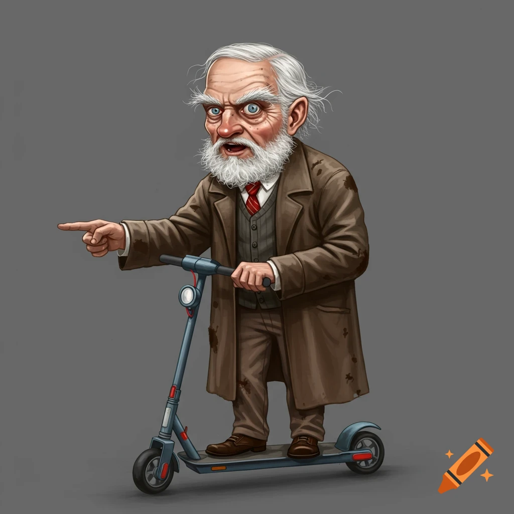 An 80-year-old white male with bushy eyebrows and white hair, smugly ...