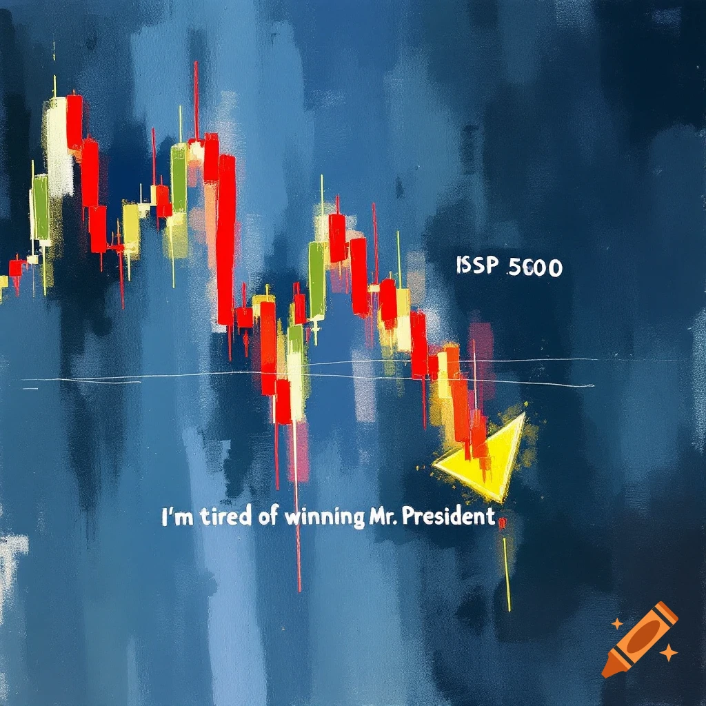 A stock market candlestick chart showing a sharp decline, with the text ...