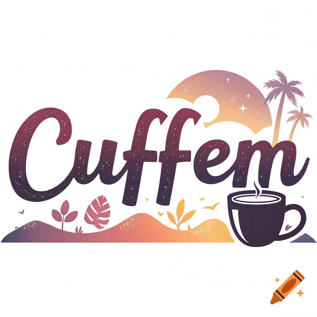 Logo with the word Cuffem in a script font, featuring a coffee cup ...