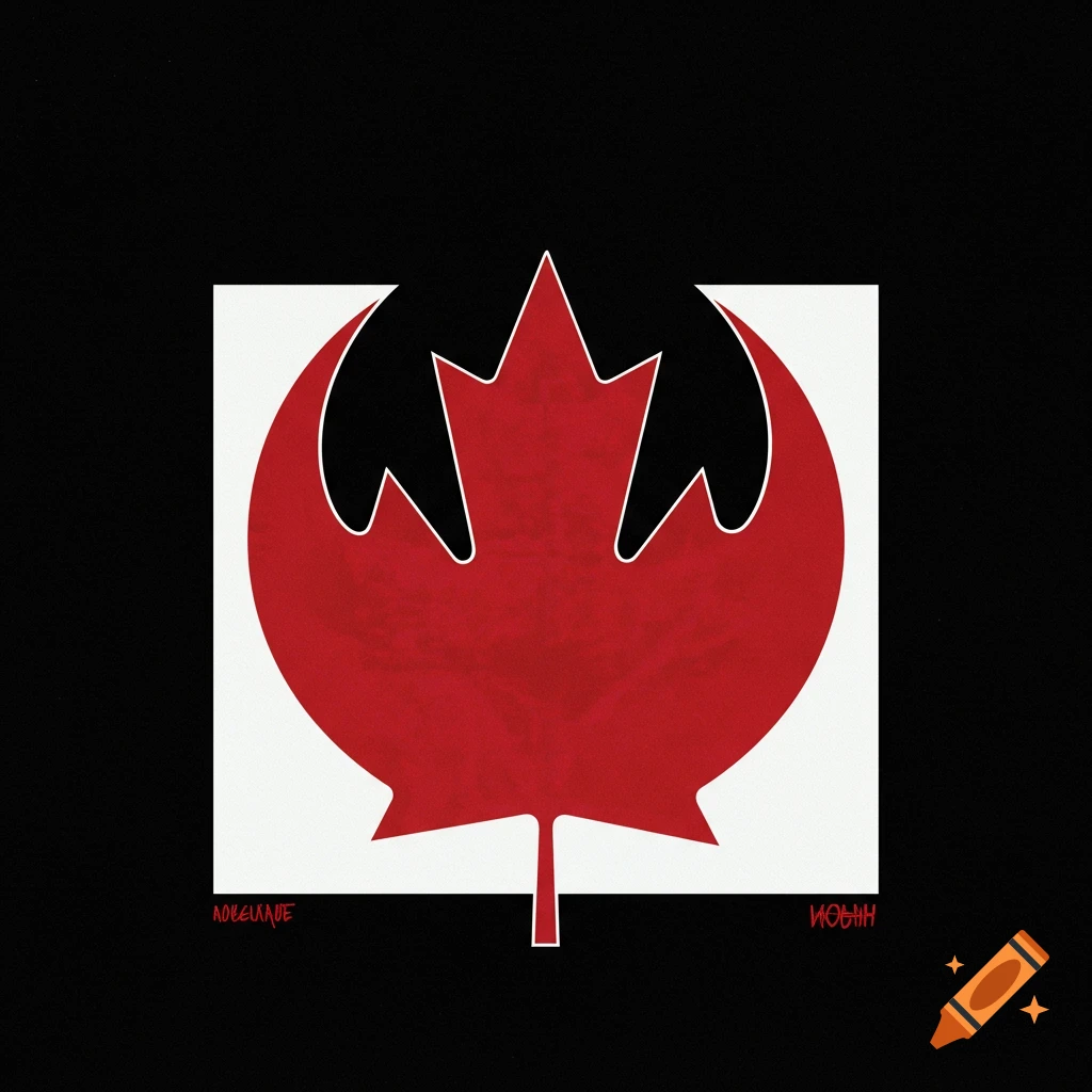 Red Star Wars Rebel symbol with a maple leaf in the center against a ...