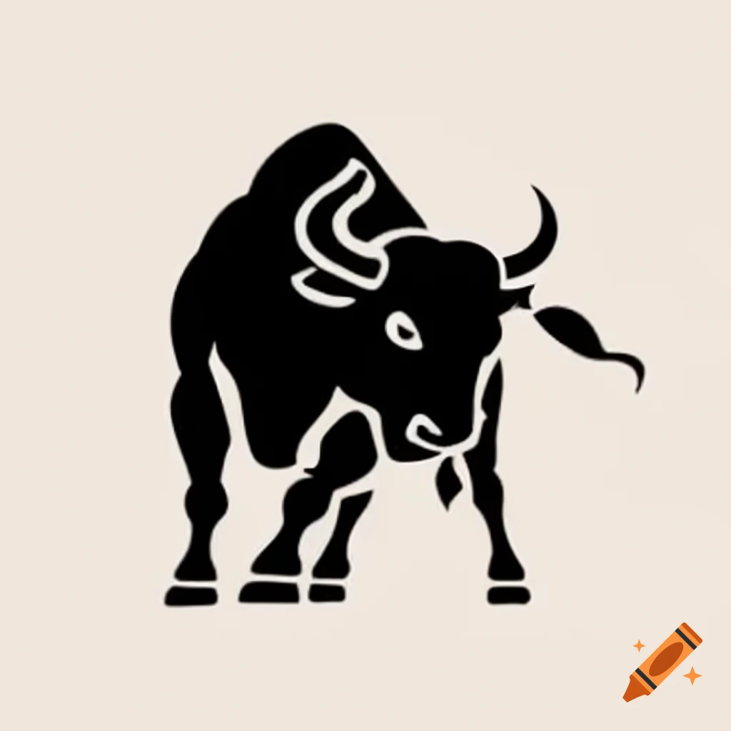 Stylized logo design of a majestic ox in side view on Craiyon