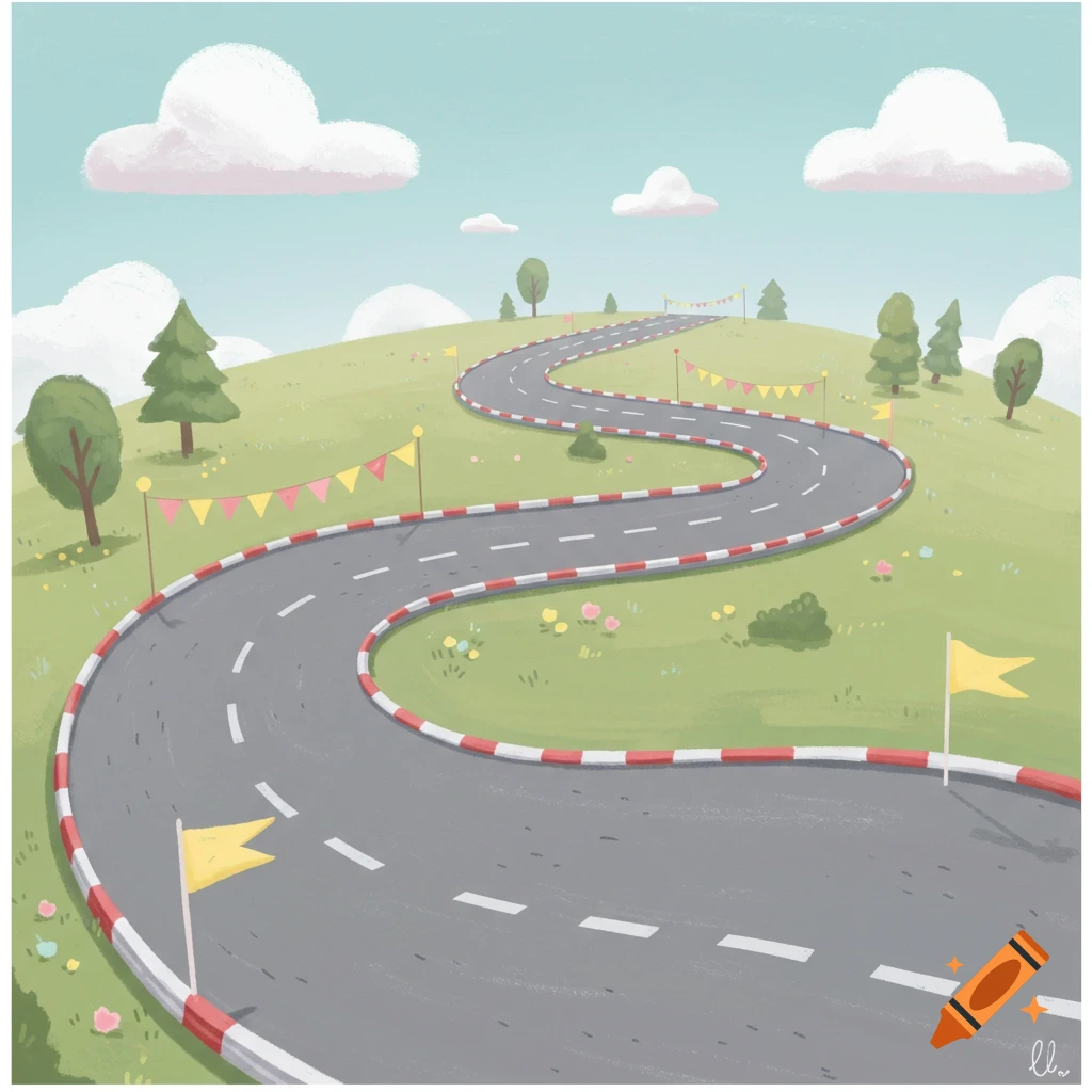 Gray simple cute race track on Craiyon