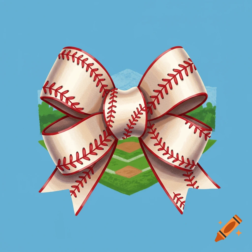 Baseball-shaped bow on Craiyon