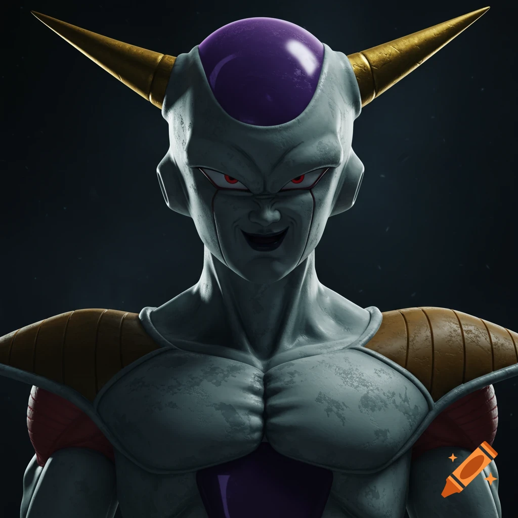 Cell from Dragon Ball Z stands powerfully in a ruined landscape, anime ...