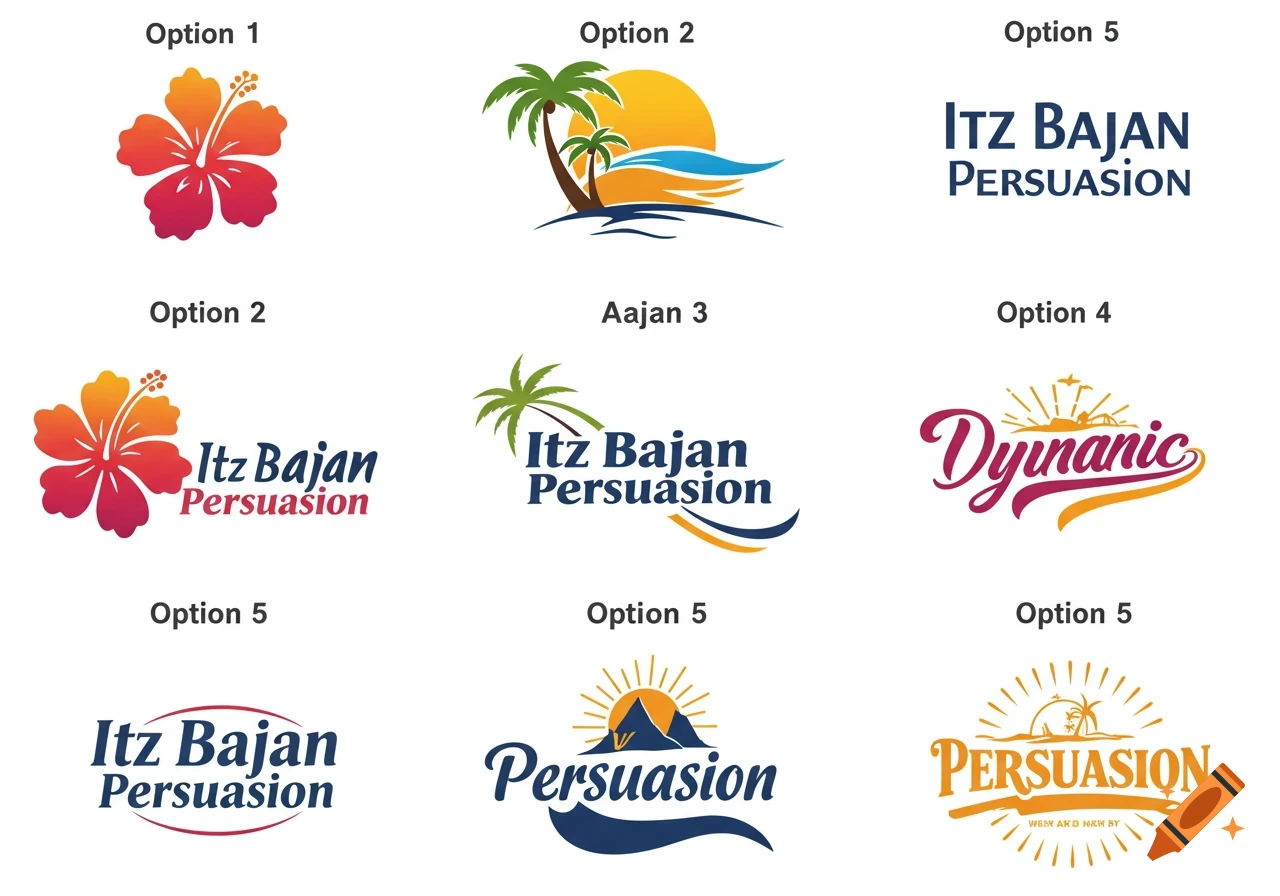 Business logos with the text "Itz Bajan Persuasion" on Craiyon