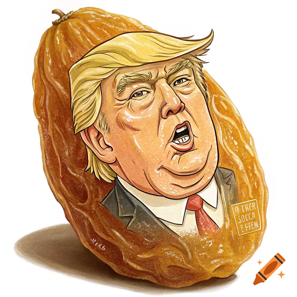 Illustration of a taco with a caricature of Donald Trump's head ...
