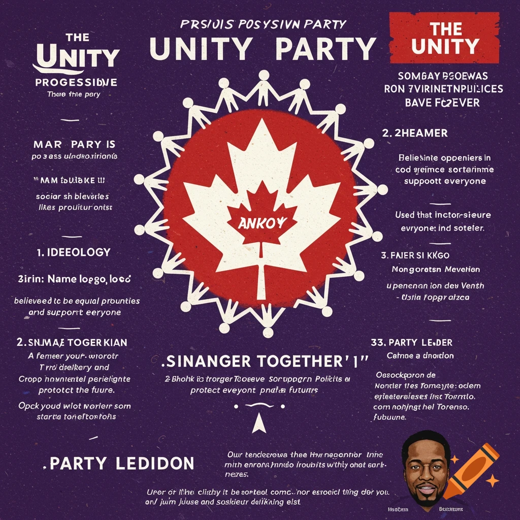 Political poster for The Unity Party with a logo featuring people ...