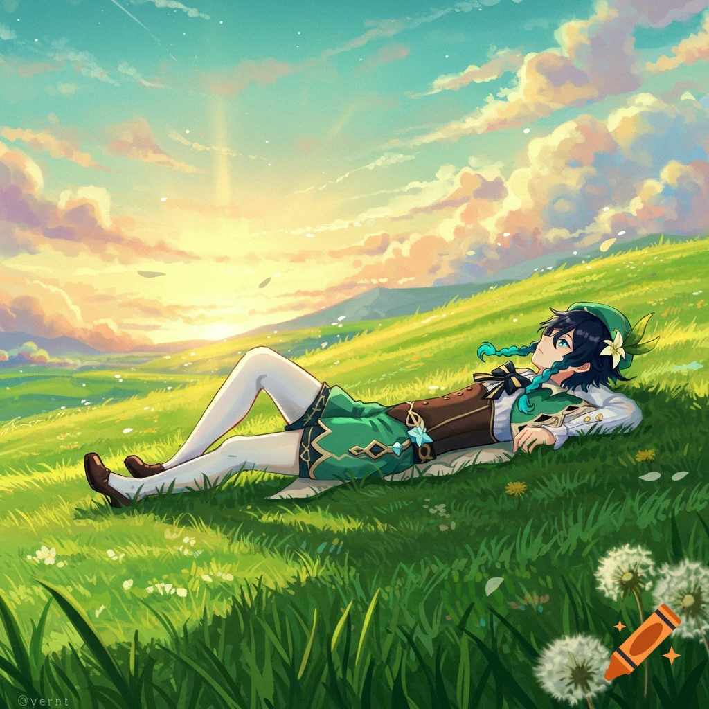 Venti from Genshin Impact in Sakimichan's art style on Craiyon