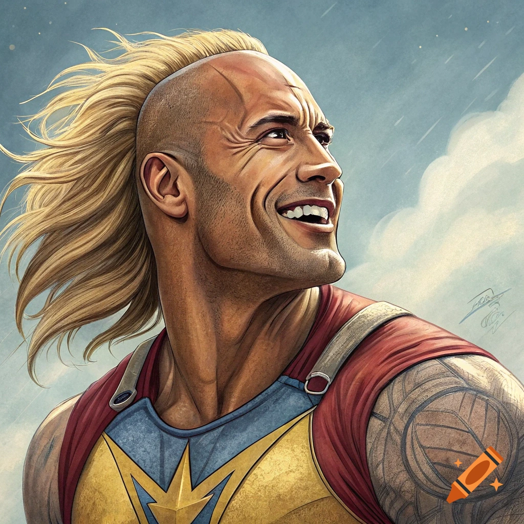 Dwayne 'The Rock' Johnson and Rick Glassman Mashup on Craiyon