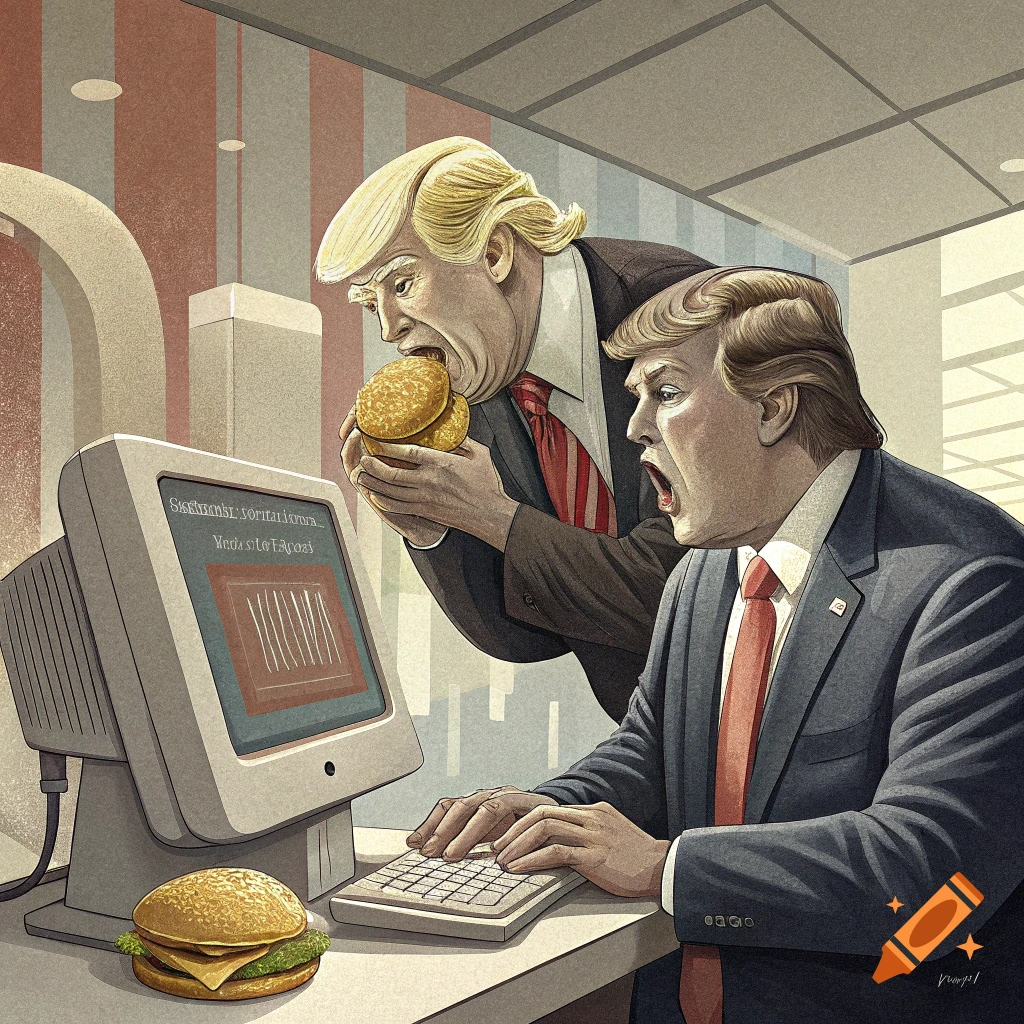 Donald Trump twerking on the moon with ice cream coke in spandex on Craiyon