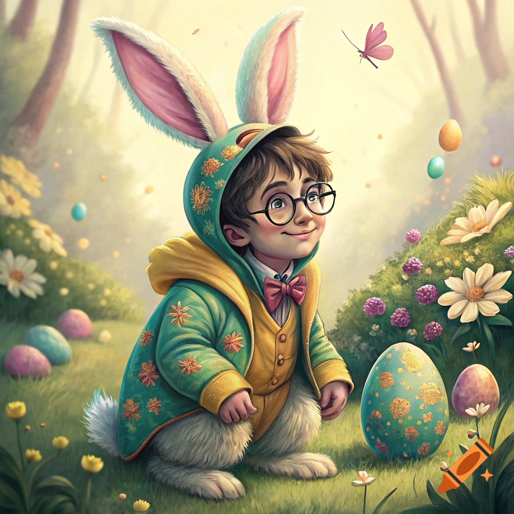 Harry Potter in an Easter costume on Craiyon