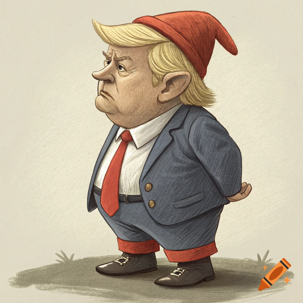 Illustration of a baby caricature of Donald Trump in a diaper and socks ...