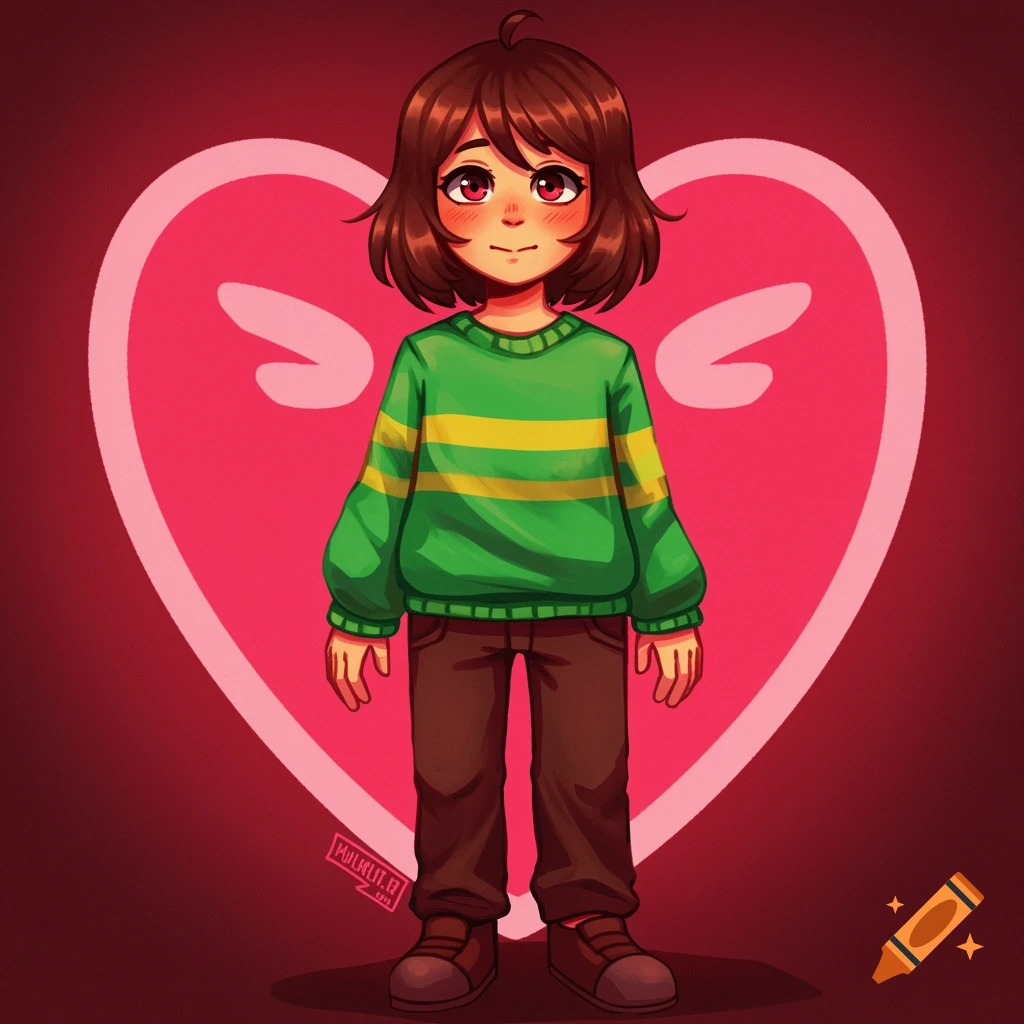 Undertale Chara: 12-year-old girl with brown hair, green and yellow ...