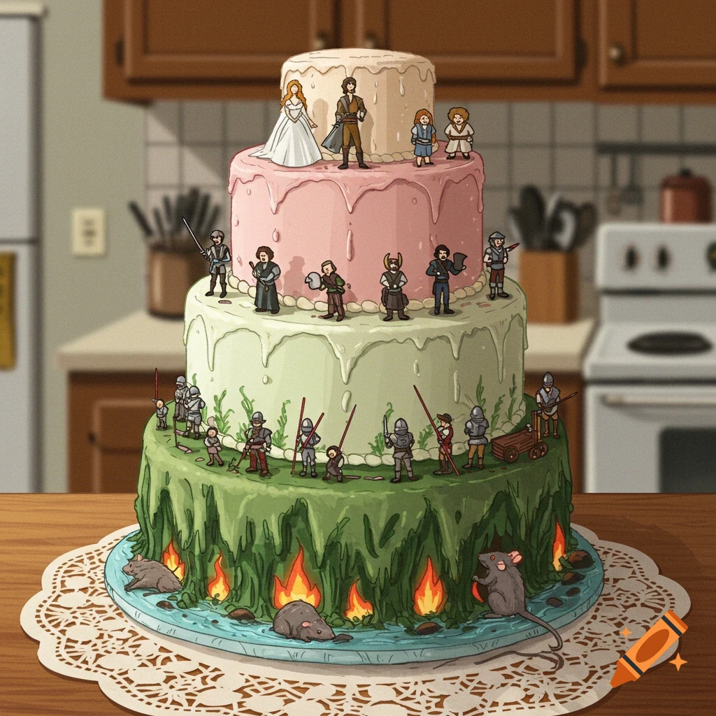 Princess Bride themed cake on Craiyon