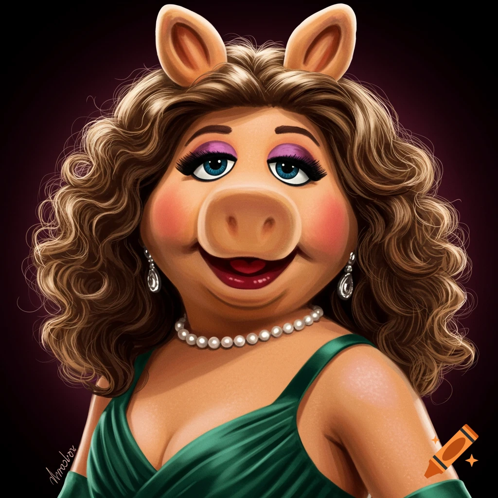 Stylized Miss Piggy on Craiyon
