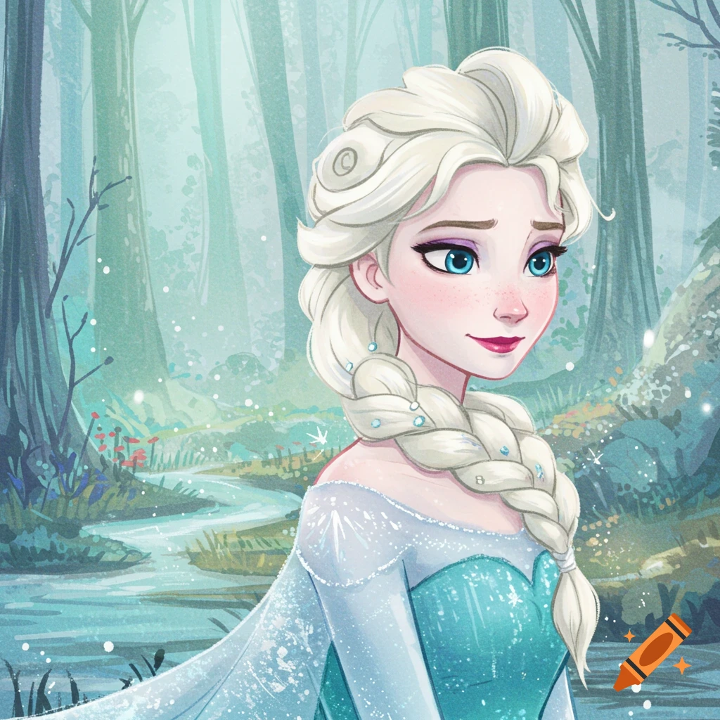 An illustration of Princess Peach trapped in a block of ice, looking ...