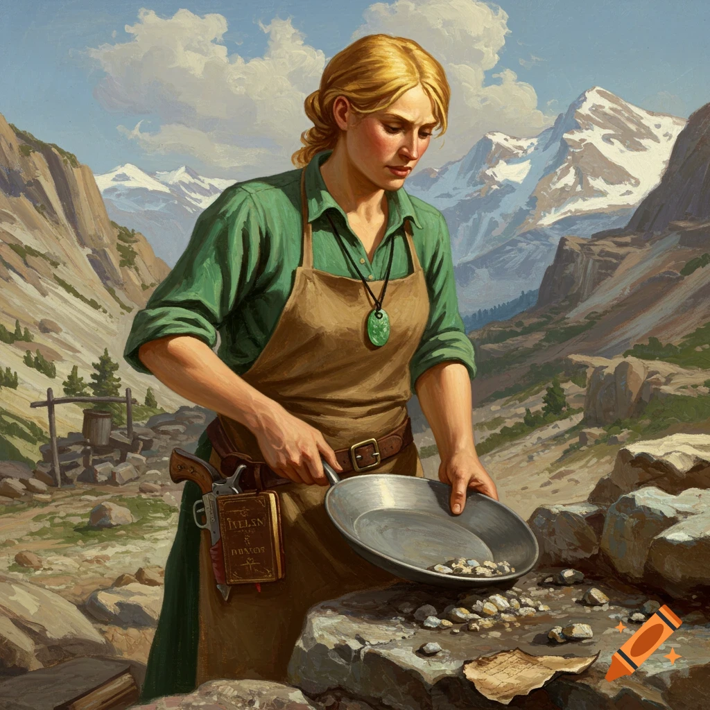 Hobbit-like male halfling with apron and frying pan weapon on Craiyon