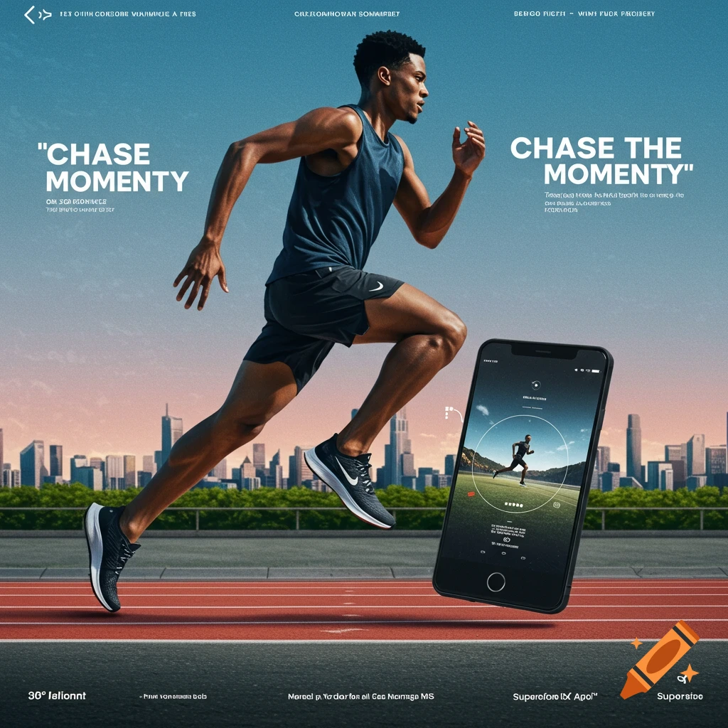 Nike Air Zoom Velocity campaign ad with runner on Craiyon