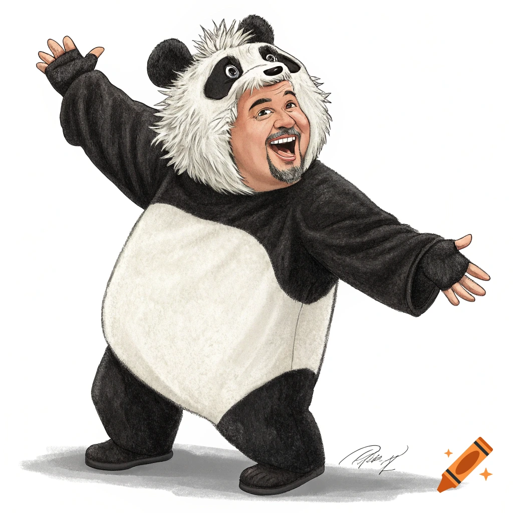 Guy Fieri as a panda on Craiyon