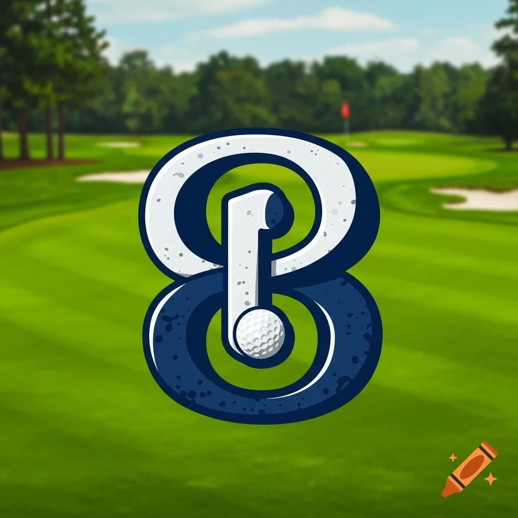 Logo of interlocking Bs in golf merchandise style on Craiyon
