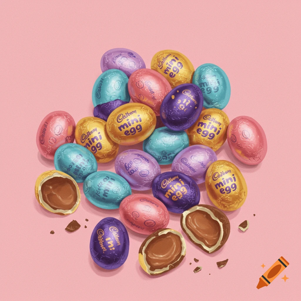 Cadbury mini eggs on Craiyon