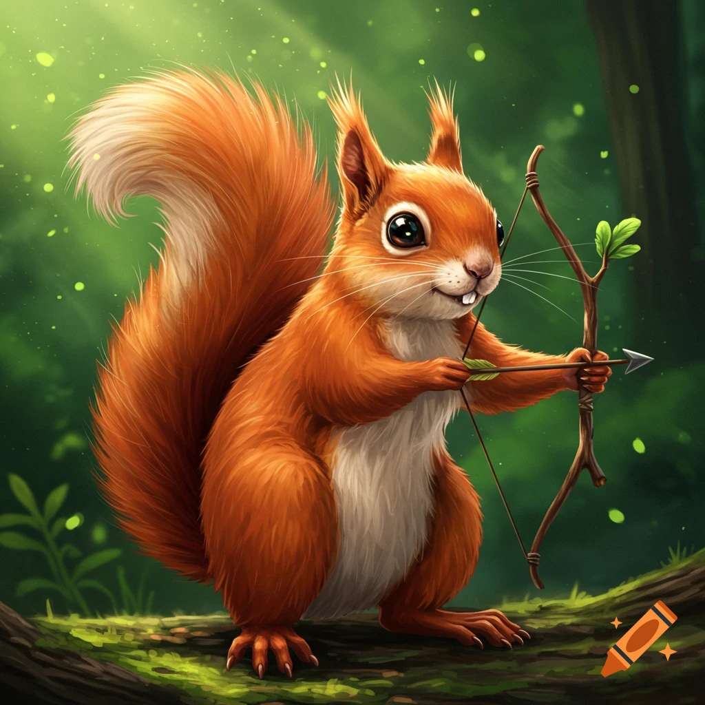 Squirrel playing air guitar on Craiyon