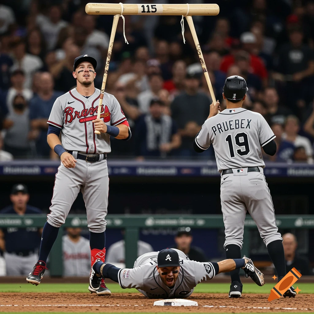 Baseball players from Braves, Rockies, and White Sox doing the limbo ...