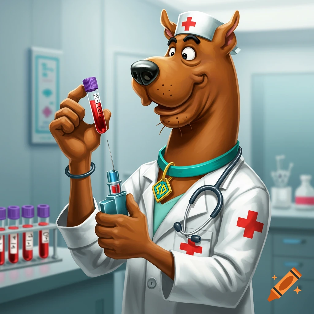A cartoon pickle dressed as a nurse holds a stethoscope in a hospital ...