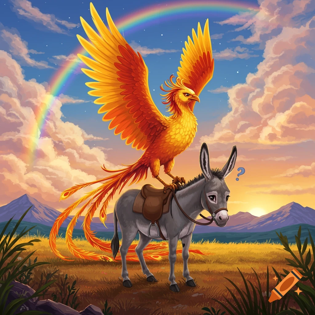 Monkey with dreads smoking, riding a donkey in a utopia on Craiyon