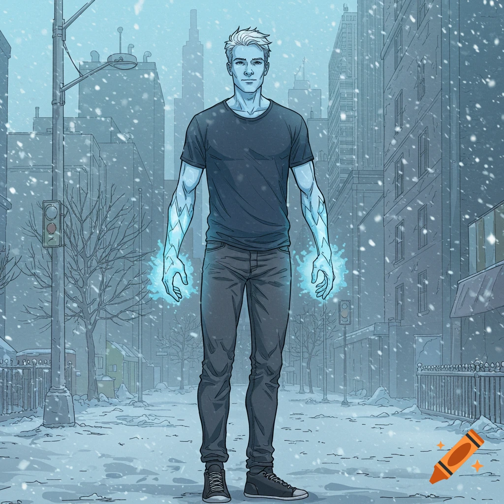 An illustration of a man with a flashlight looking confused in a spooky ...