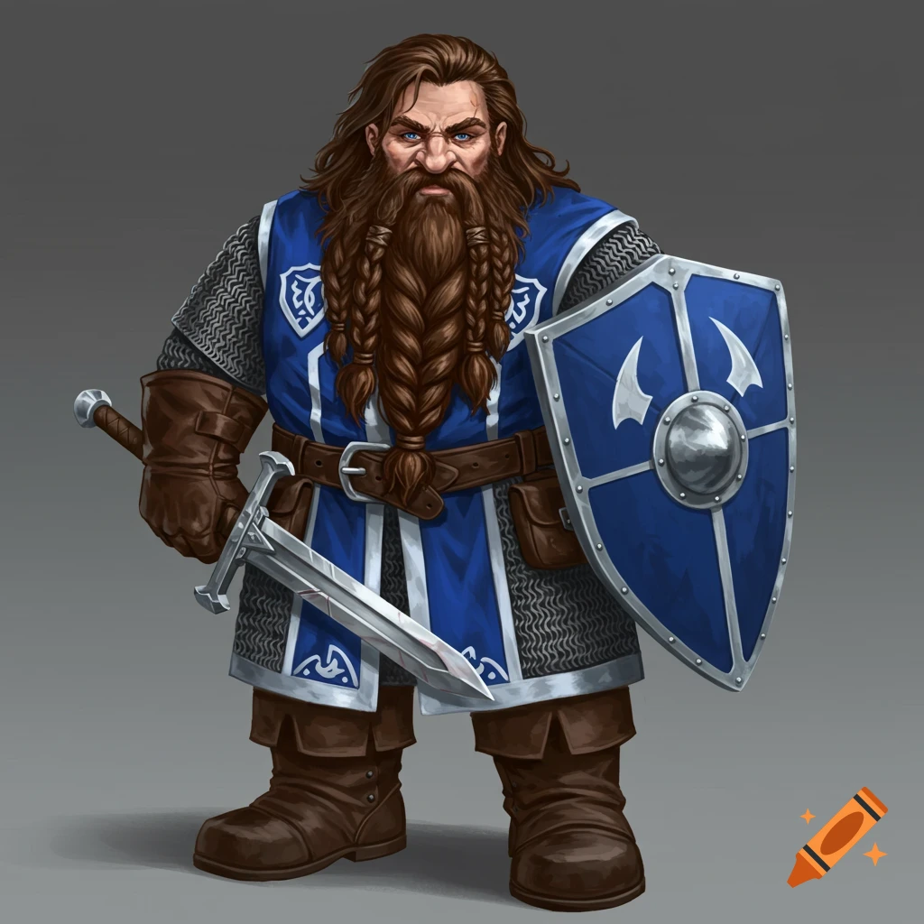 A black and white illustration of a warrior holding a spear and shield ...