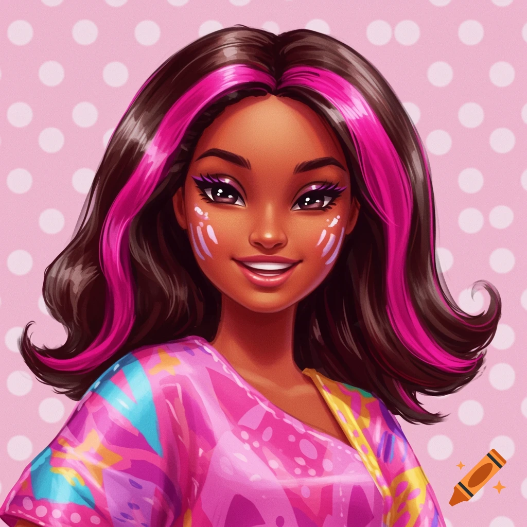 Barbie doll with a human hair clip over her face on Craiyon