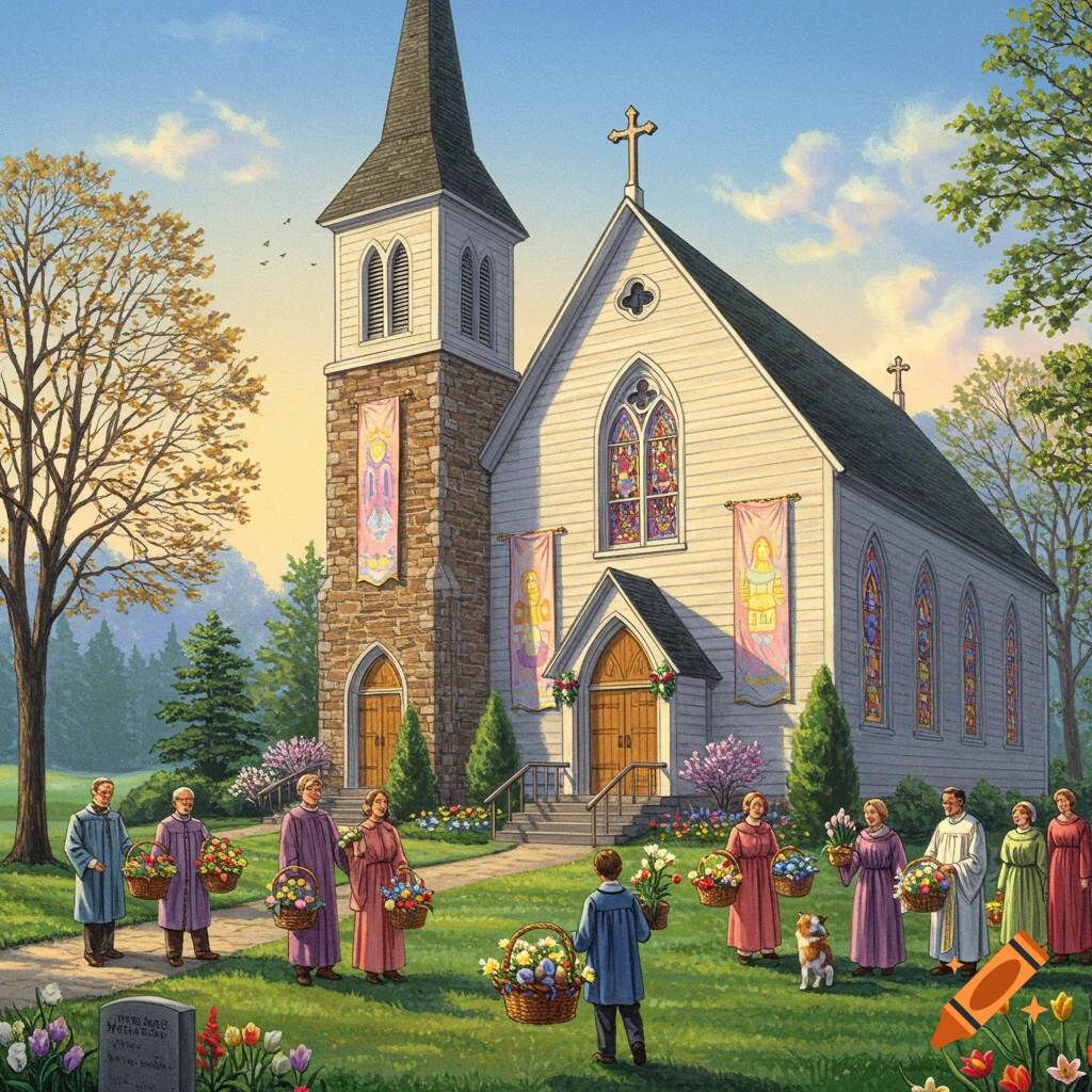 Lutheran church on Easter on Craiyon