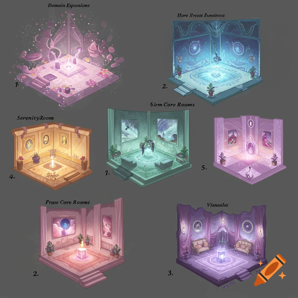 Dream Core Rooms domain expansion concept art on Craiyon