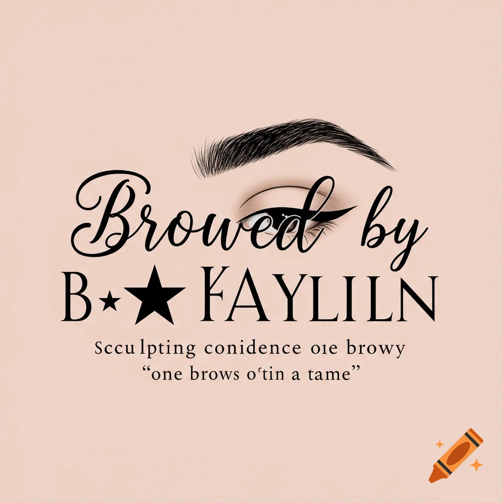 Browed by Kaylin logo, elegant arched eyebrows, sculpting confidence ...