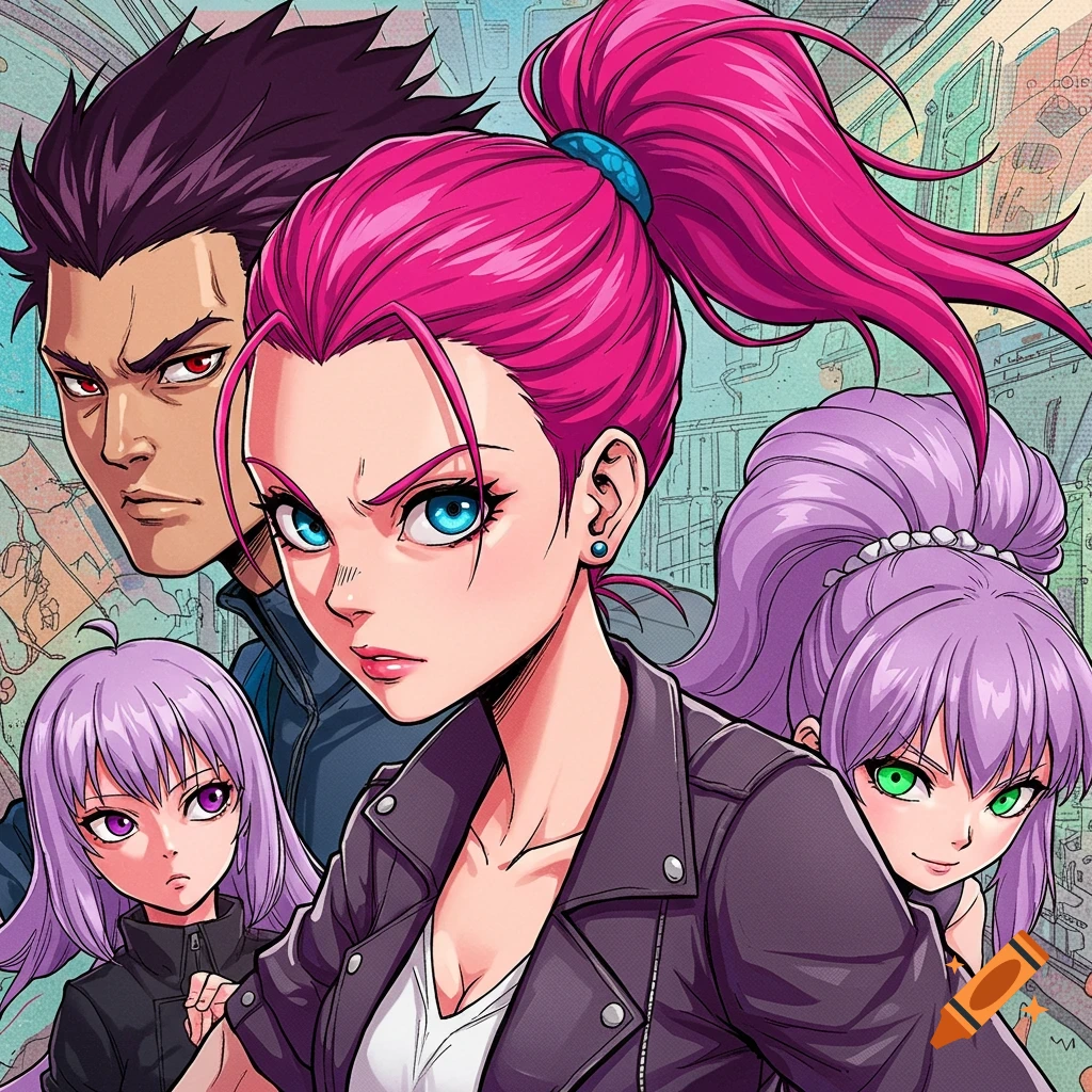 Four anime-style female characters, including Yoruichi, Ryuko, Cynthia ...